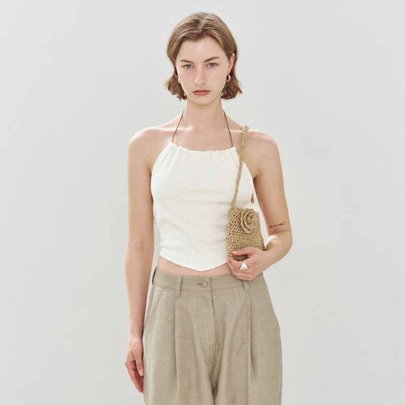 Terry String Backless Top_Cream - HAGO(하고)