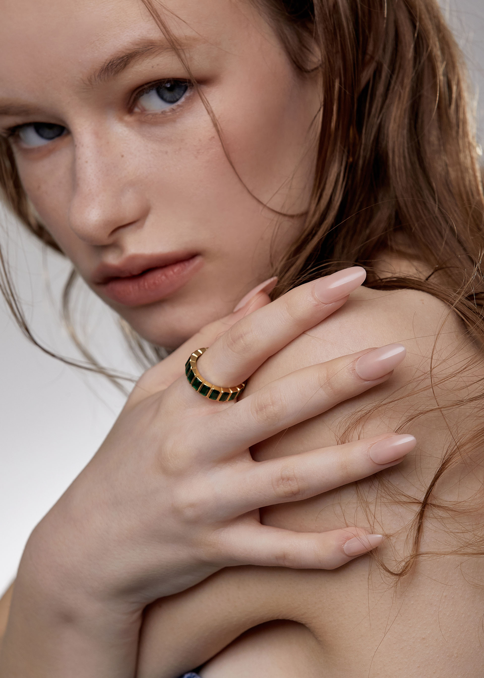 Emerald Green Bezel Ring - HAGO(하고)