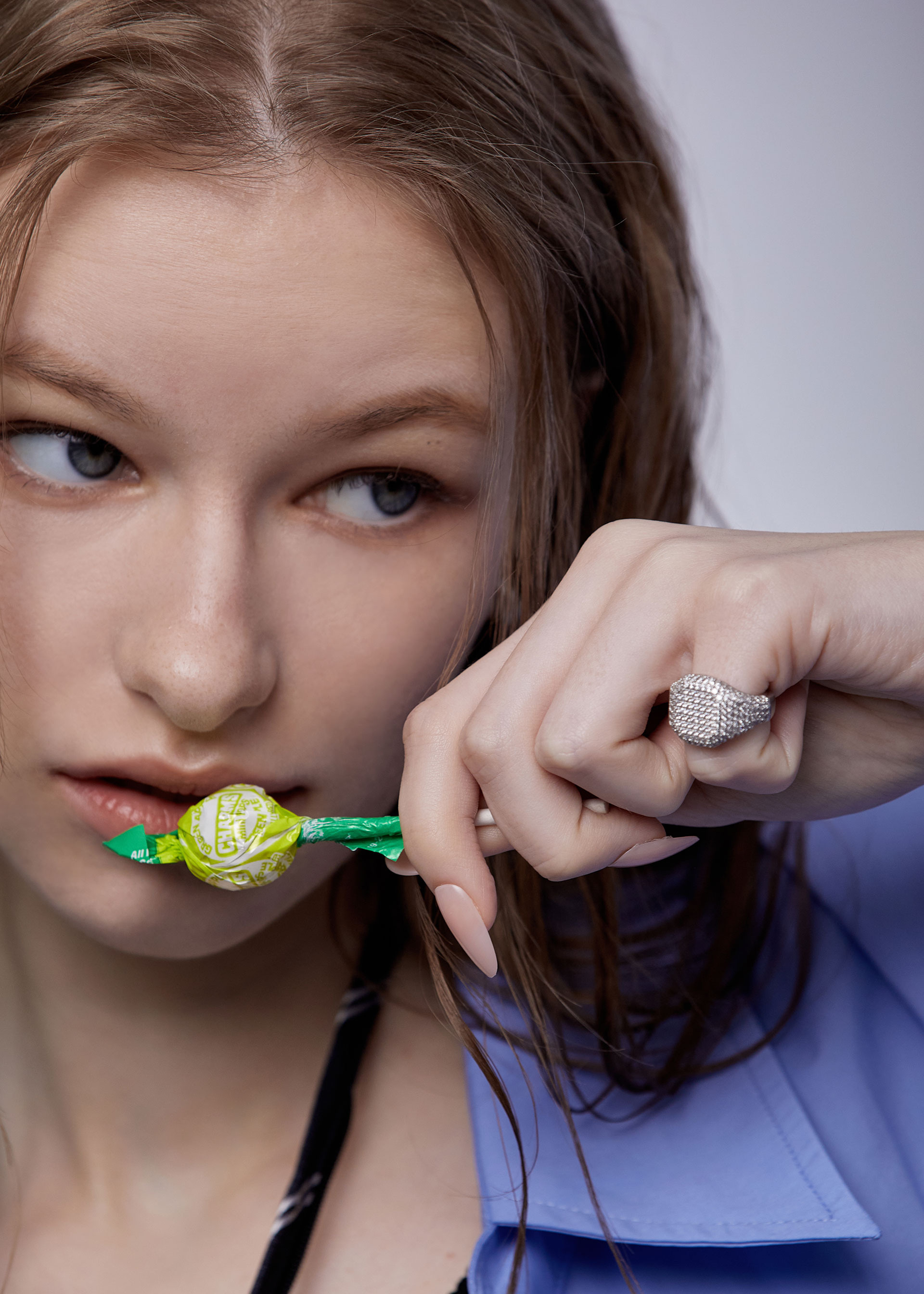 Square Pave Volume Ring - 하고