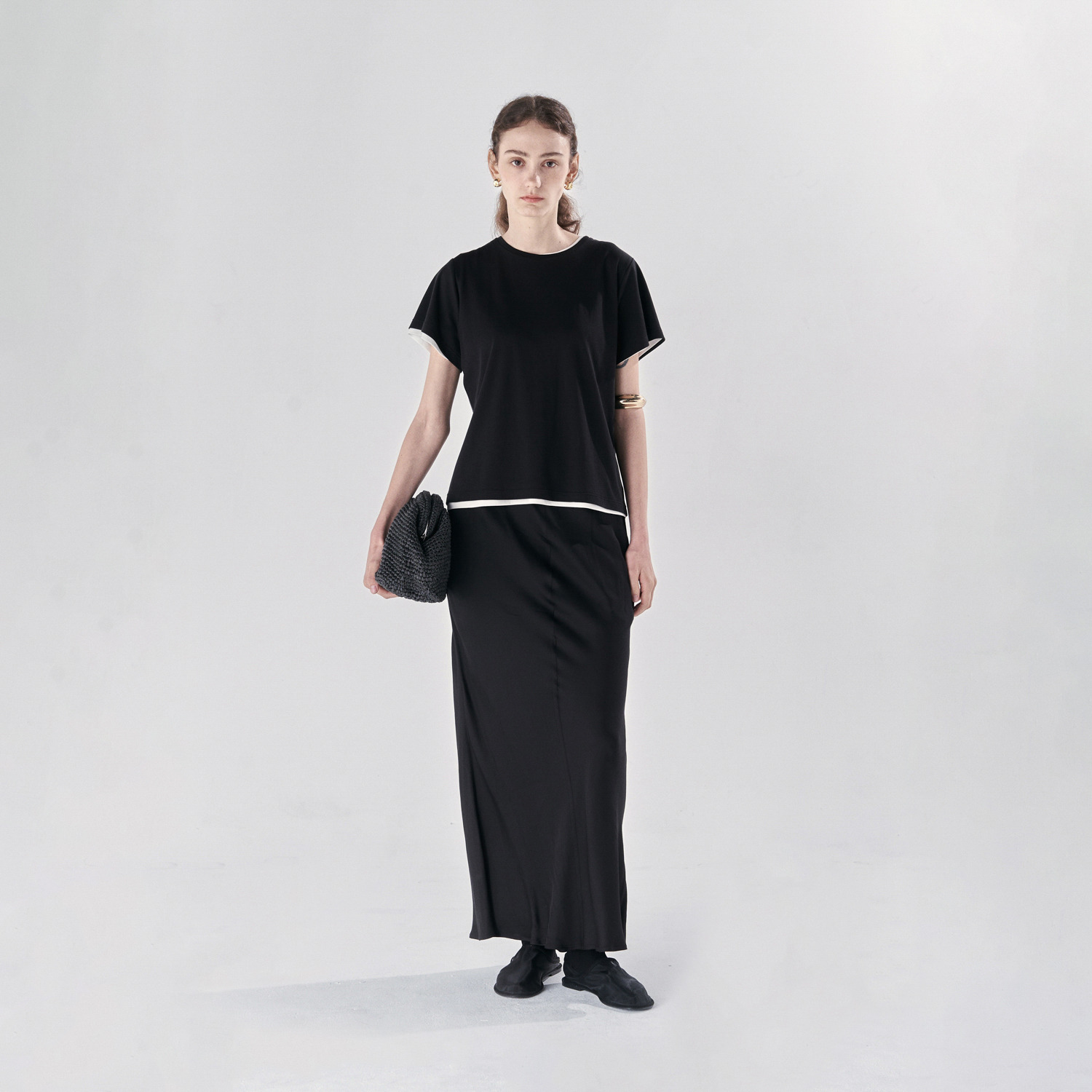 Washed viscos bias skirt_Black - HAGO(하고)