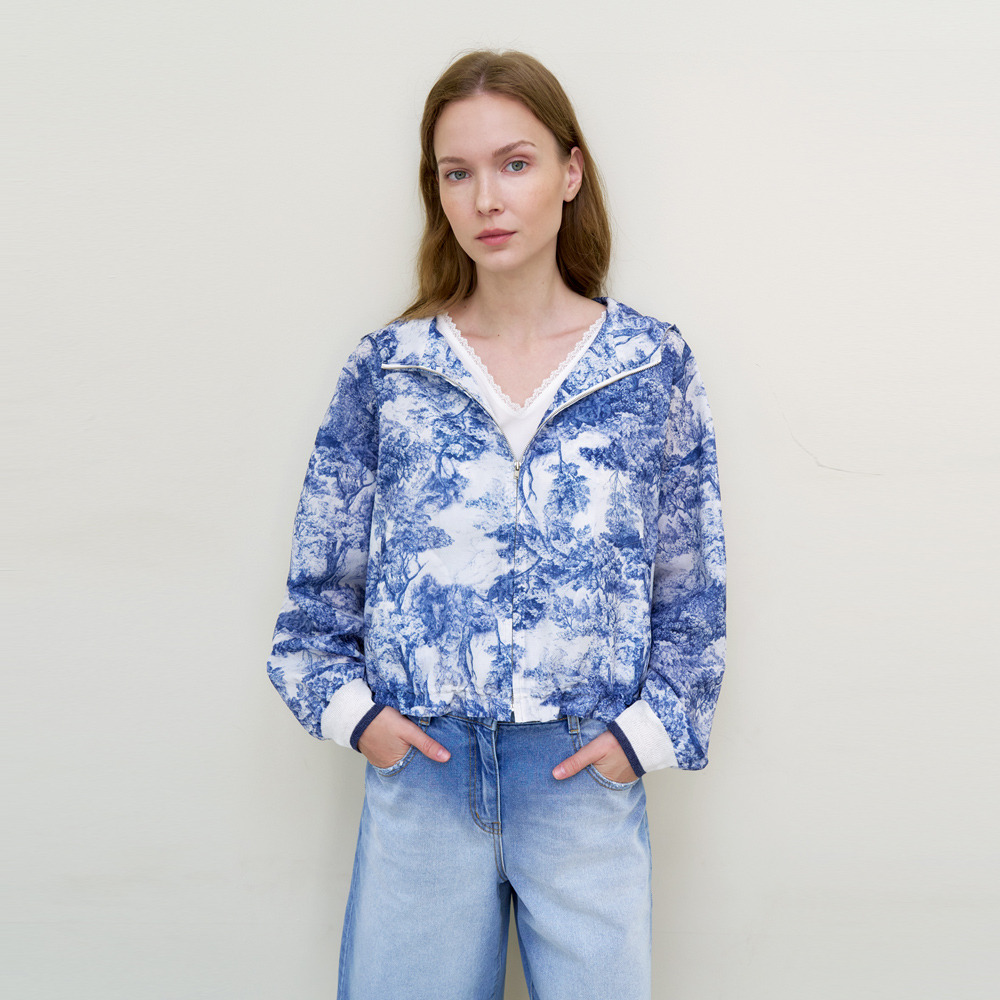 Print hoody draw string jumper M4B113 - HAGO(하고)