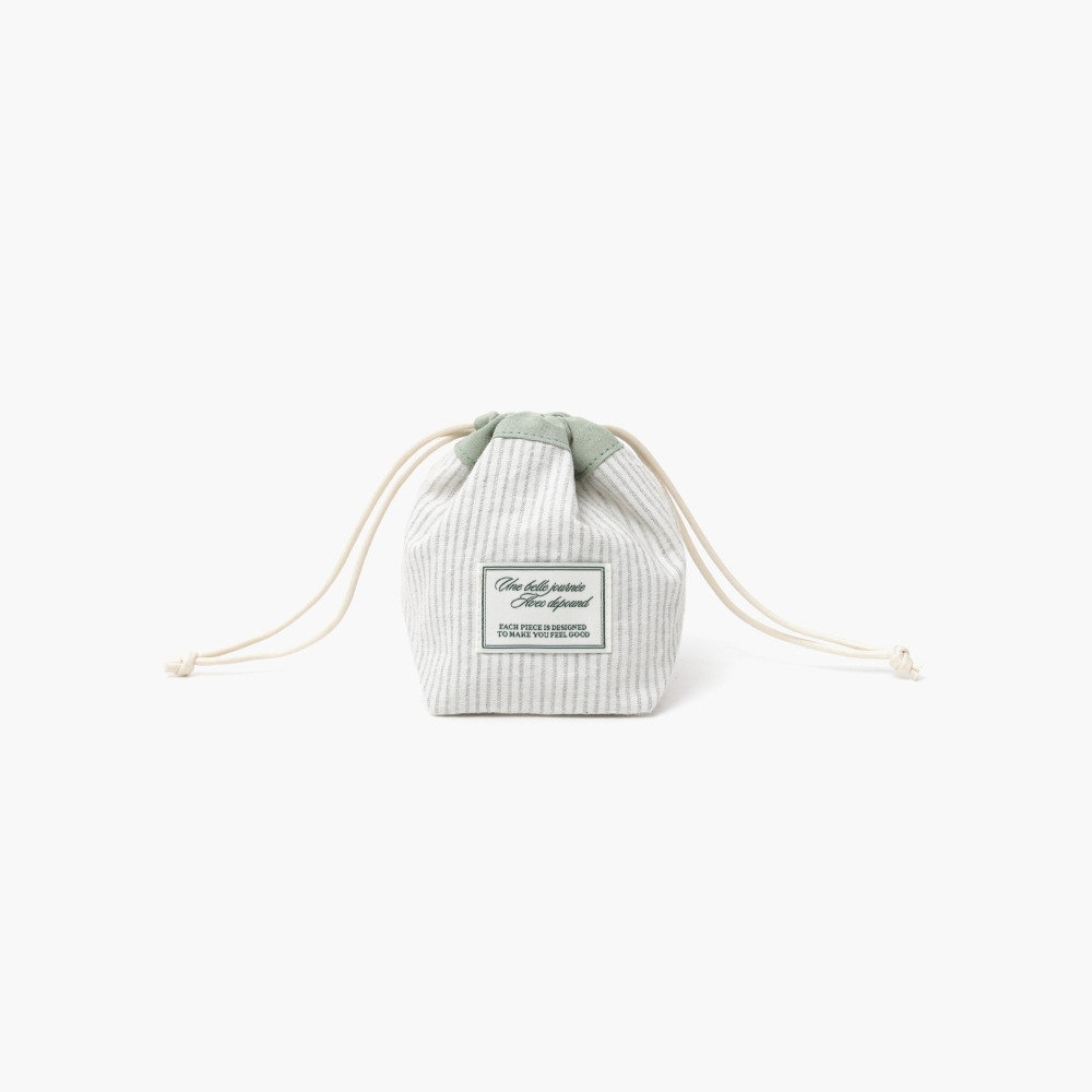 [25% 쿠폰]stripe drawstring pouch - mint - HAGO(하고)
