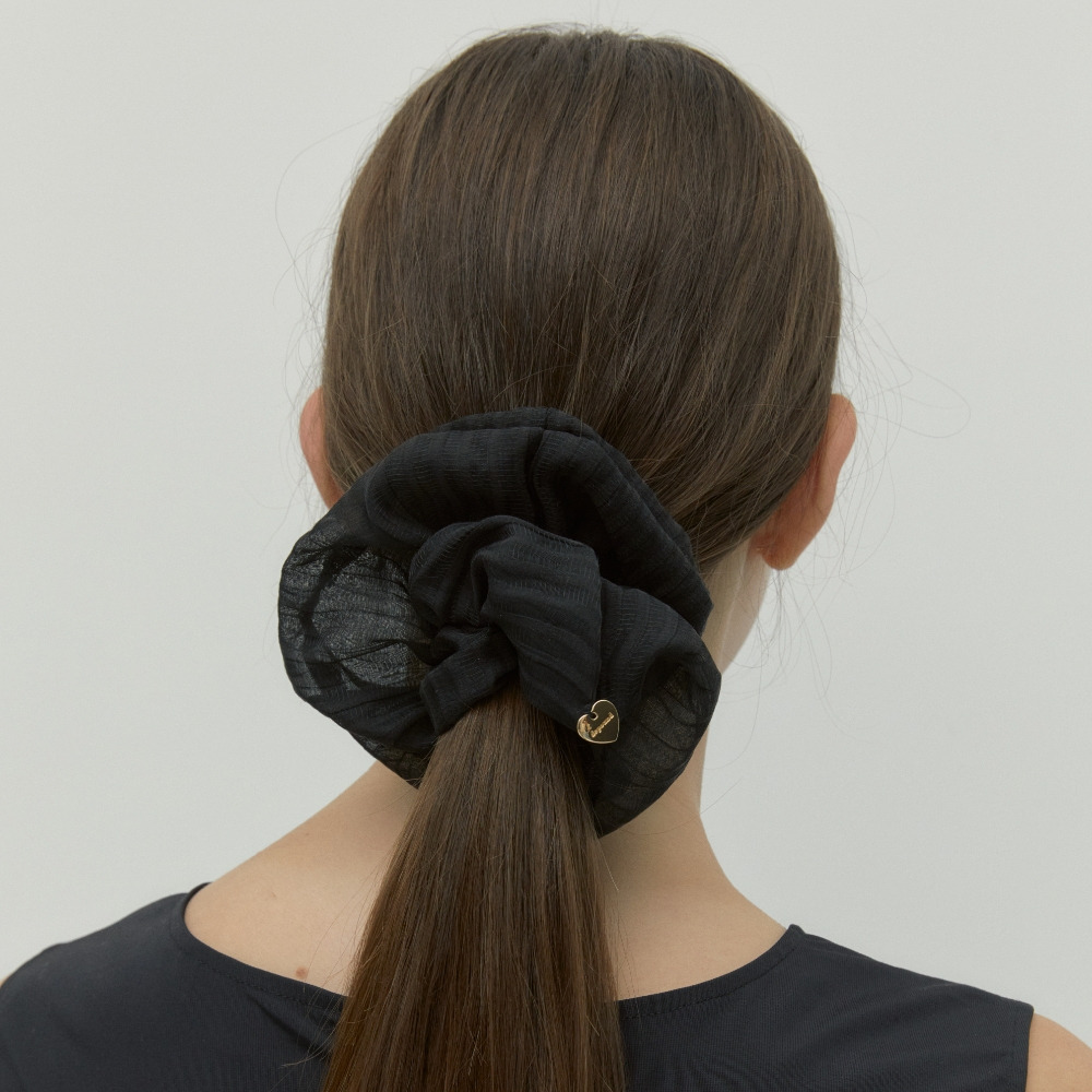 oganza charm point scrunchie - black - 하고(HAGO)