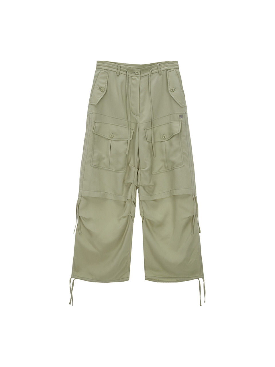 RAYON STRING CARGO PANTS IN LIGHT KHAKI - 하고(HAGO)
