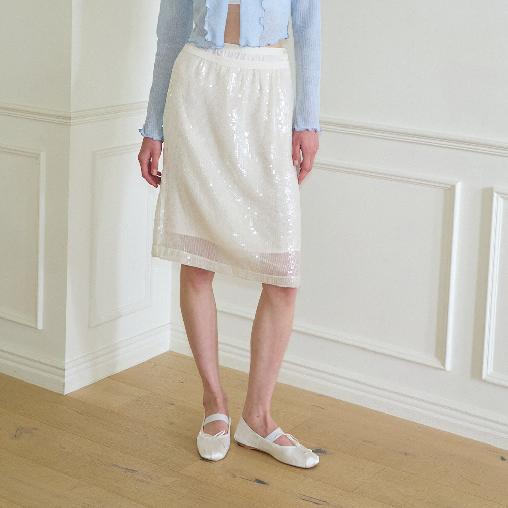 Spangled Layered Skirt Set_ Ivory - 하고