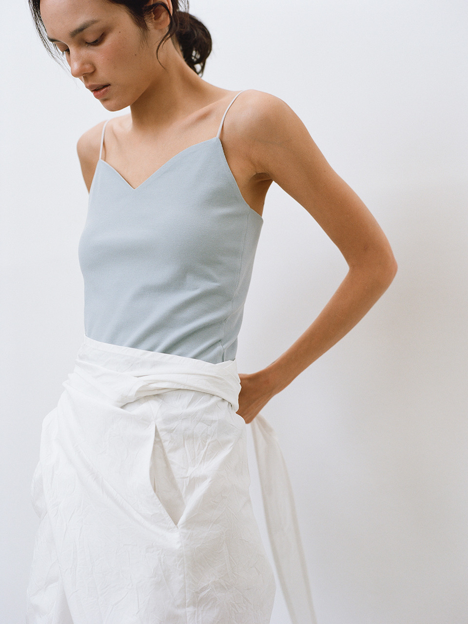 Shoulder String Sleeveless Top_Light Blue - HAGO(하고)