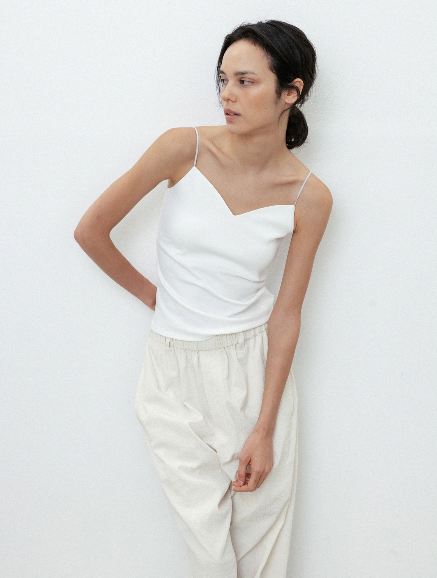 Shoulder String Sleeveless Top_White - HAGO(하고)