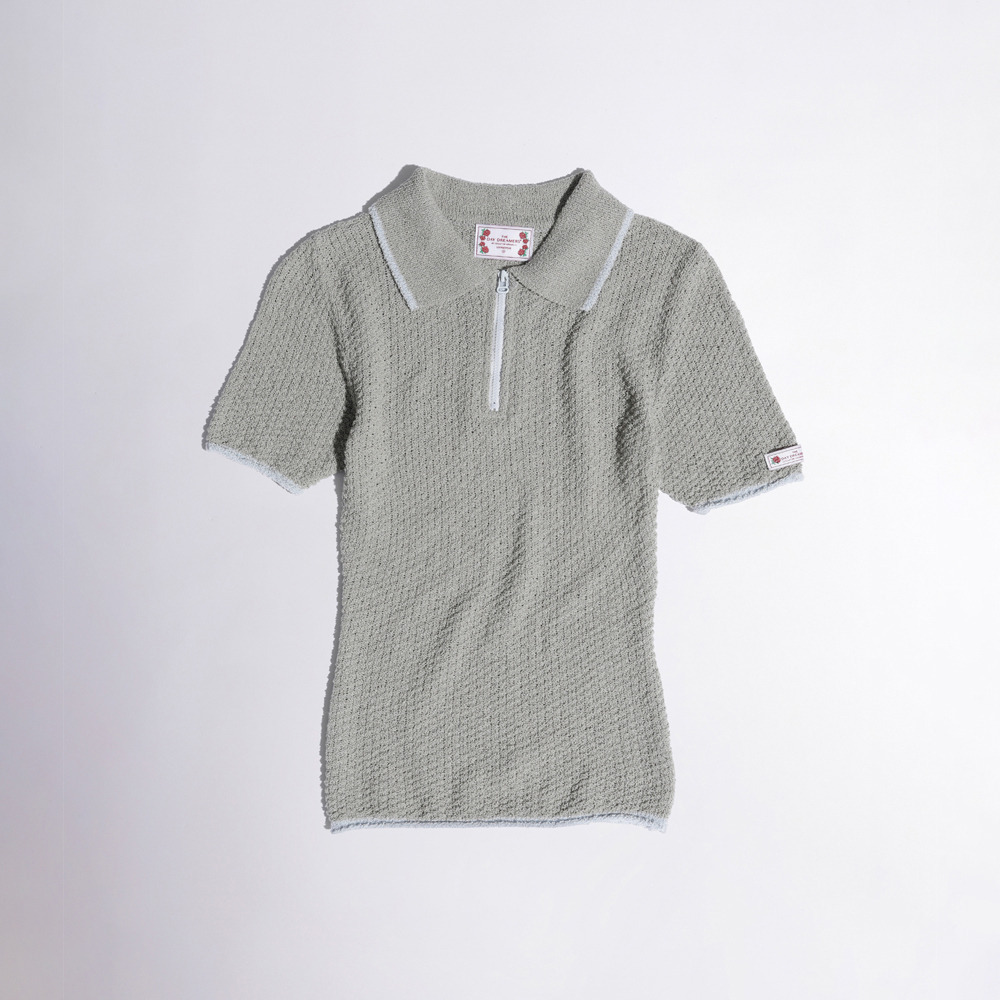Geek Boucle Collared Top Gray - 하고(HAGO)