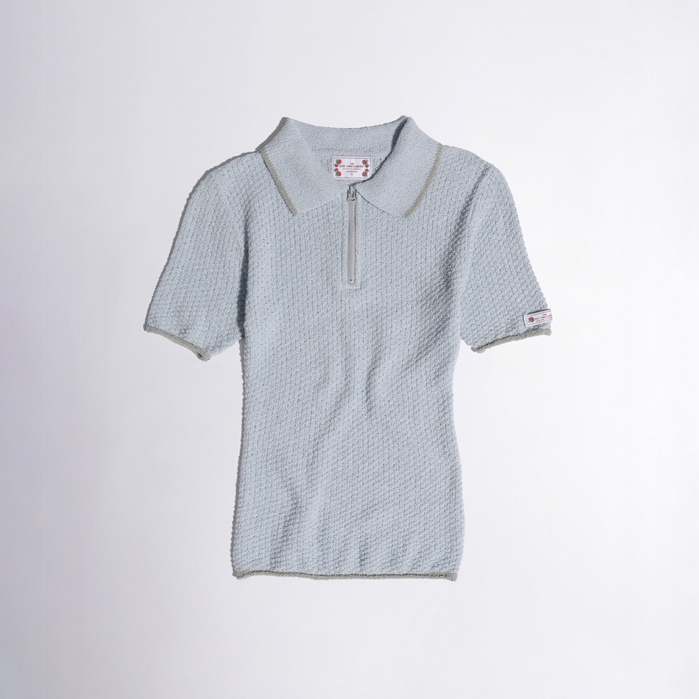 Geek Boucle Collared Top Blue - 하고(HAGO)