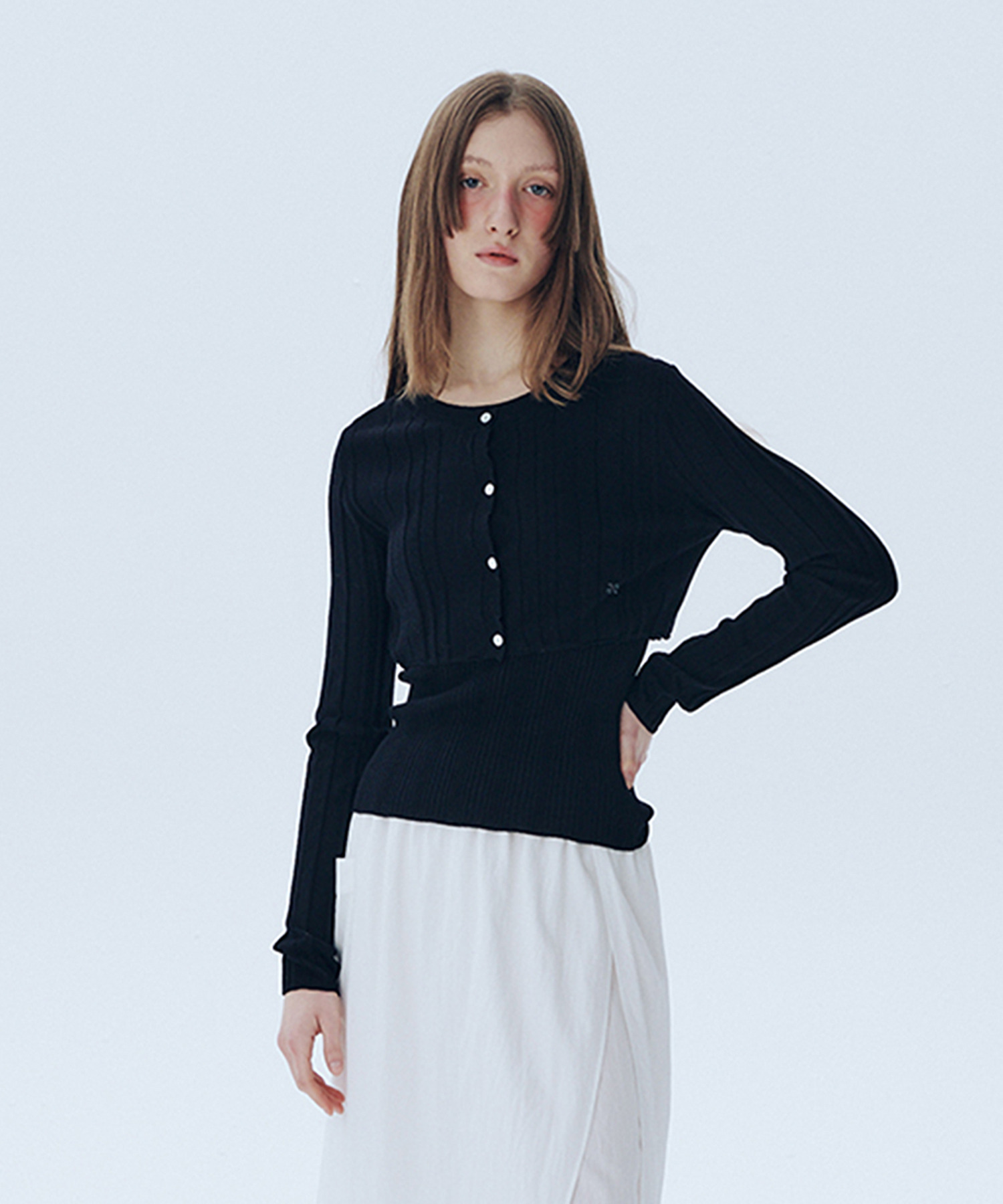 Ribbed Knit Set-Up_BLACK - HAGO(하고)