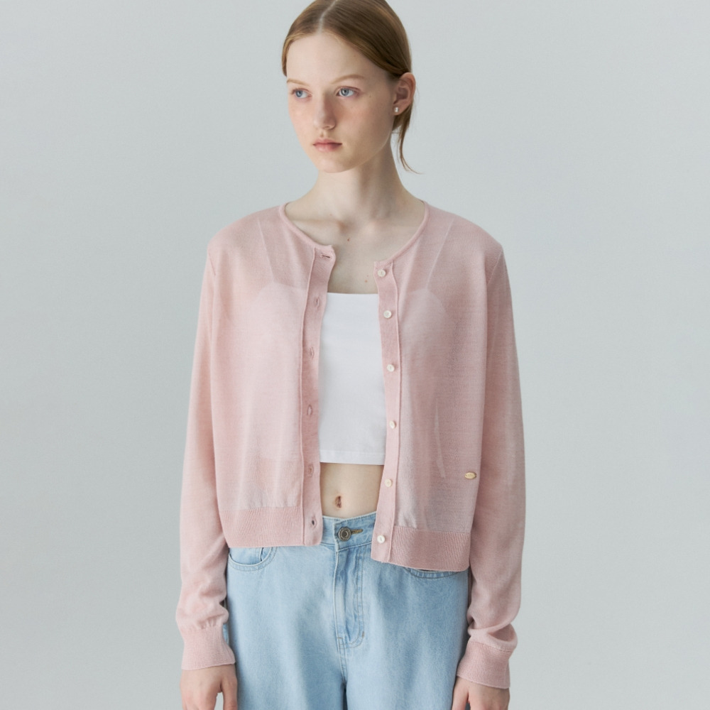 basic short cardigan - pink - HAGO(하고)