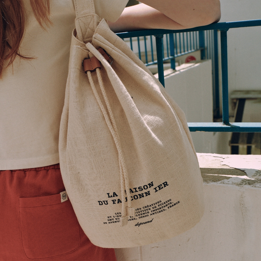 antibes drawstring bag (cotton) - natural - HAGO(하고)