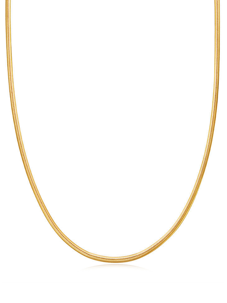 플랫 스네이크 체인 925 실버 목걸이 N057-03G - HAGO(하고)