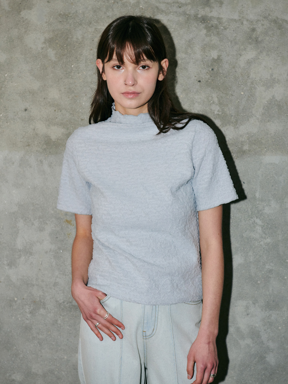 Wrinkle Pola Tee Grey - HAGO(하고)