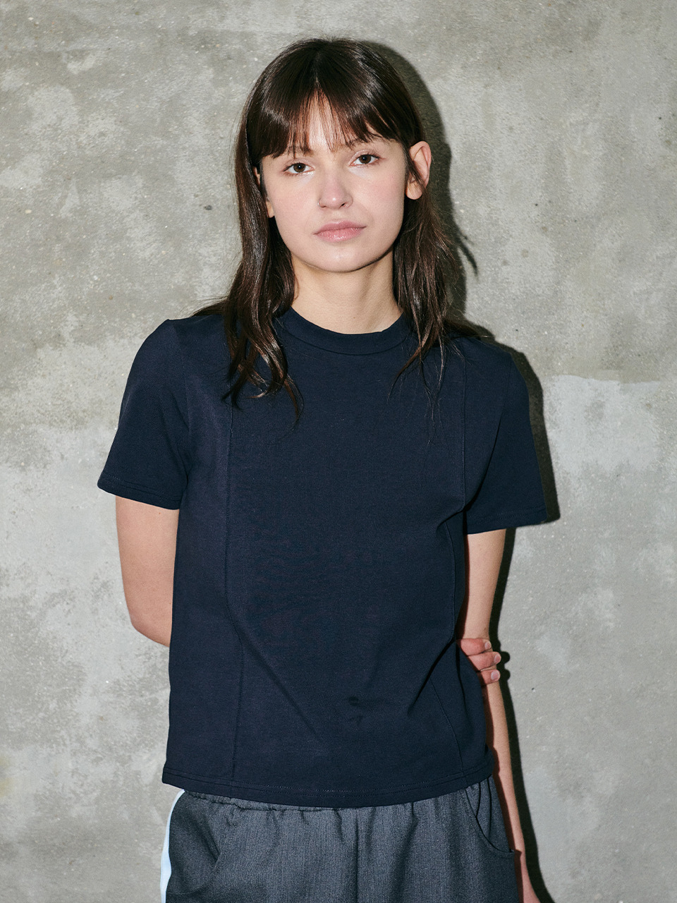 Pintuck Coloring Tee Navy - HAGO(하고)