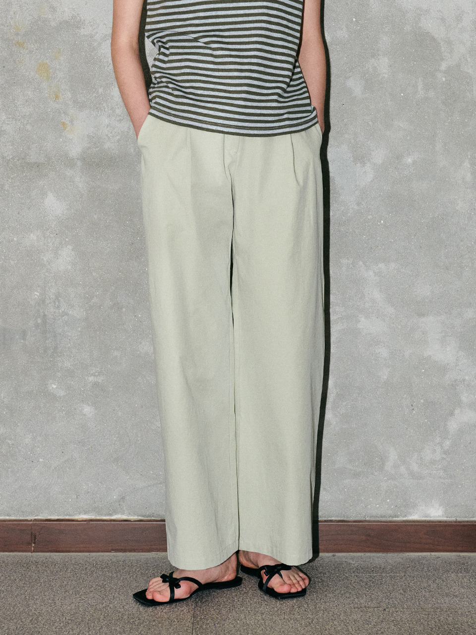 Diagonal Pocket Pants Green - HAGO(하고)
