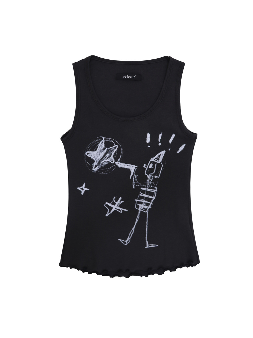 KITSCH DRAWING SLEEVELESS_CHARCOAL - HAGO(하고)