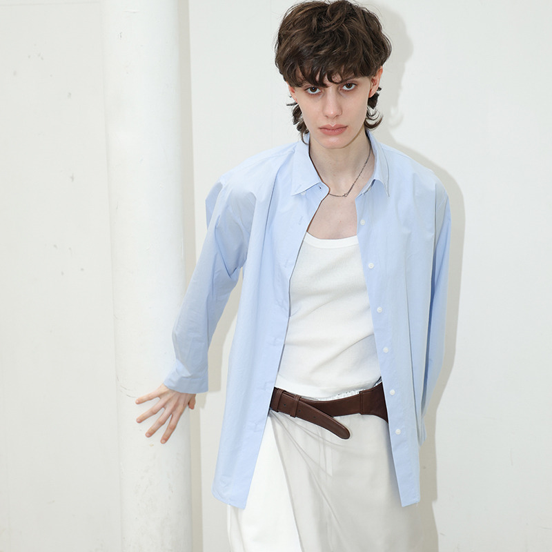 COTTON BASIC SHIRT SKY BLUE - HAGO(하고)