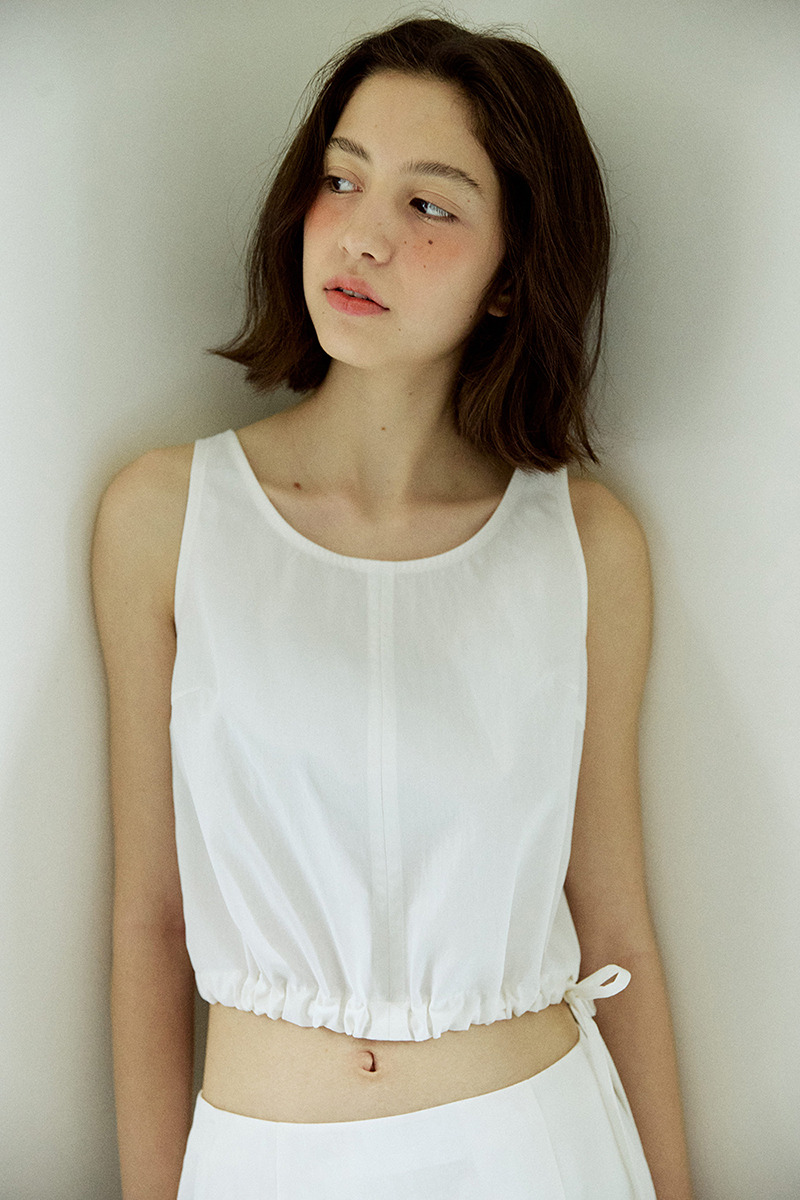 [DEAL특가]hfm String Crop Top_White - 하고(HAGO)