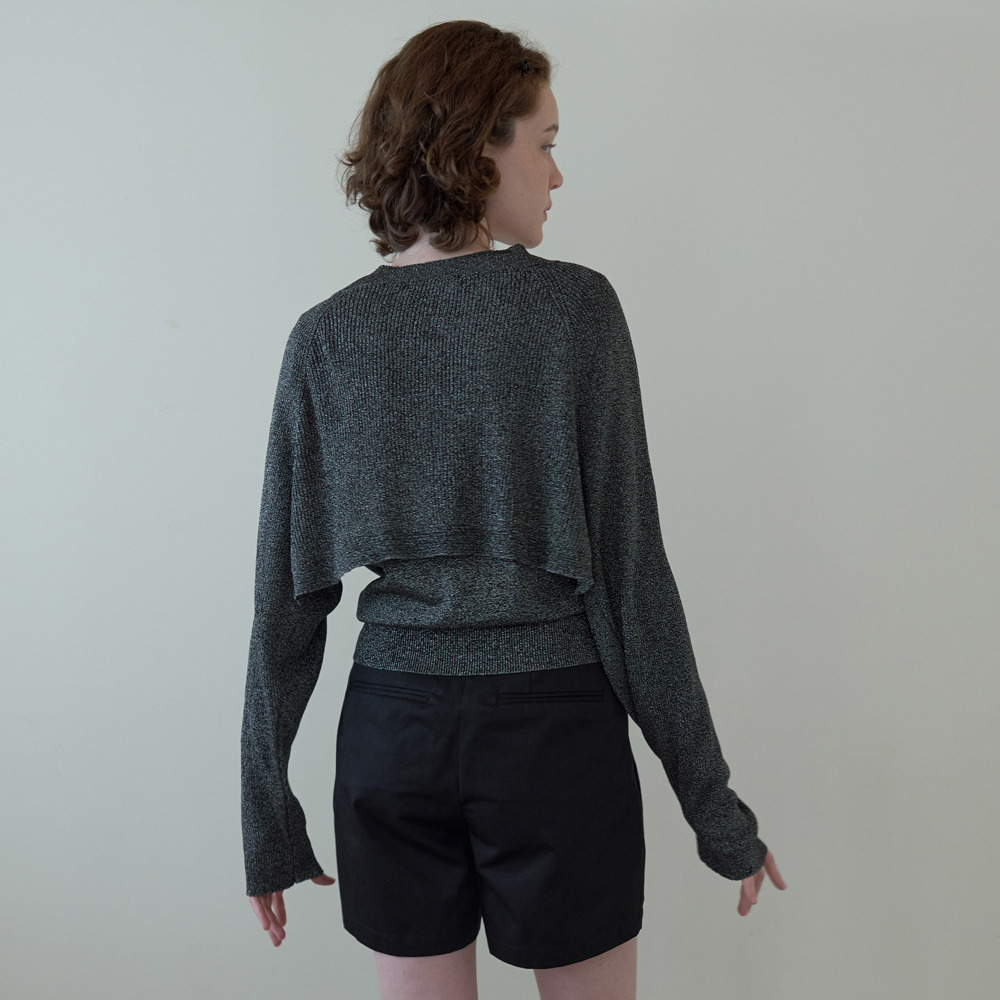 GLITTER RIB BOLERO SET_BLACK - HAGO(하고)