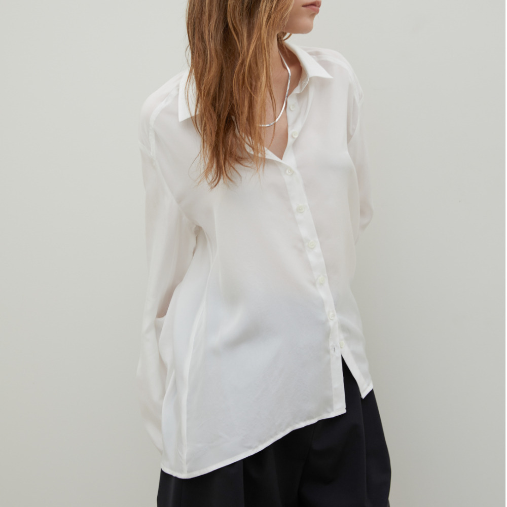 Basic Silk Shirt White - HAGO(하고)