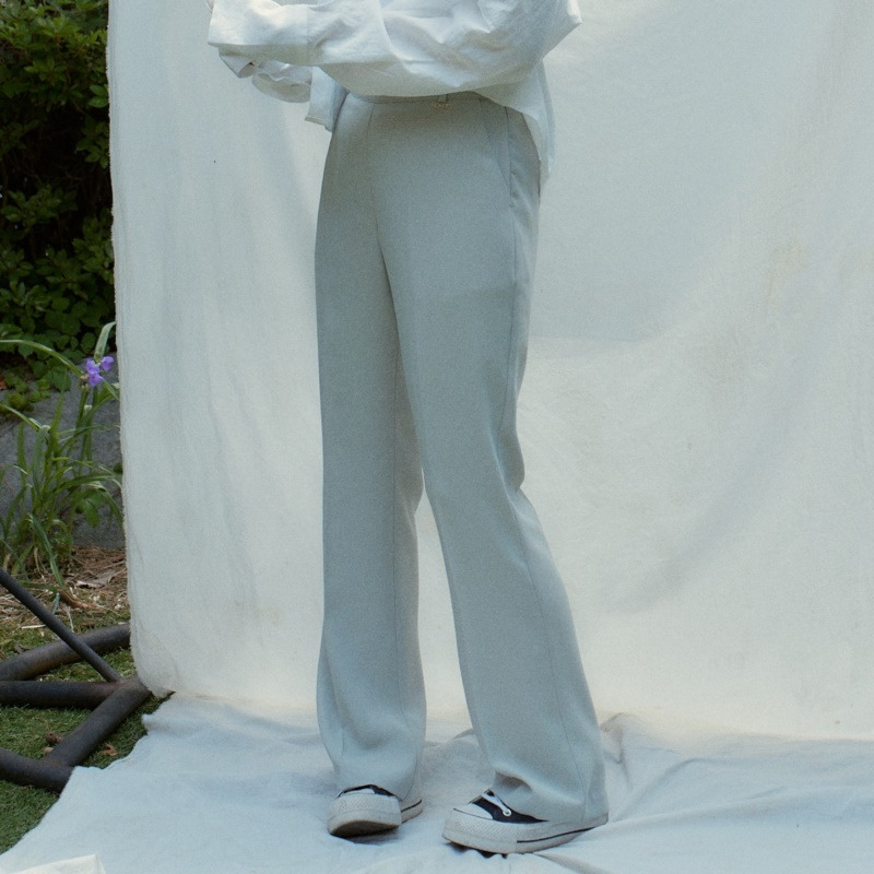 Essential Semi Boot-cut Slacks (Mint) - HAGO(하고)
