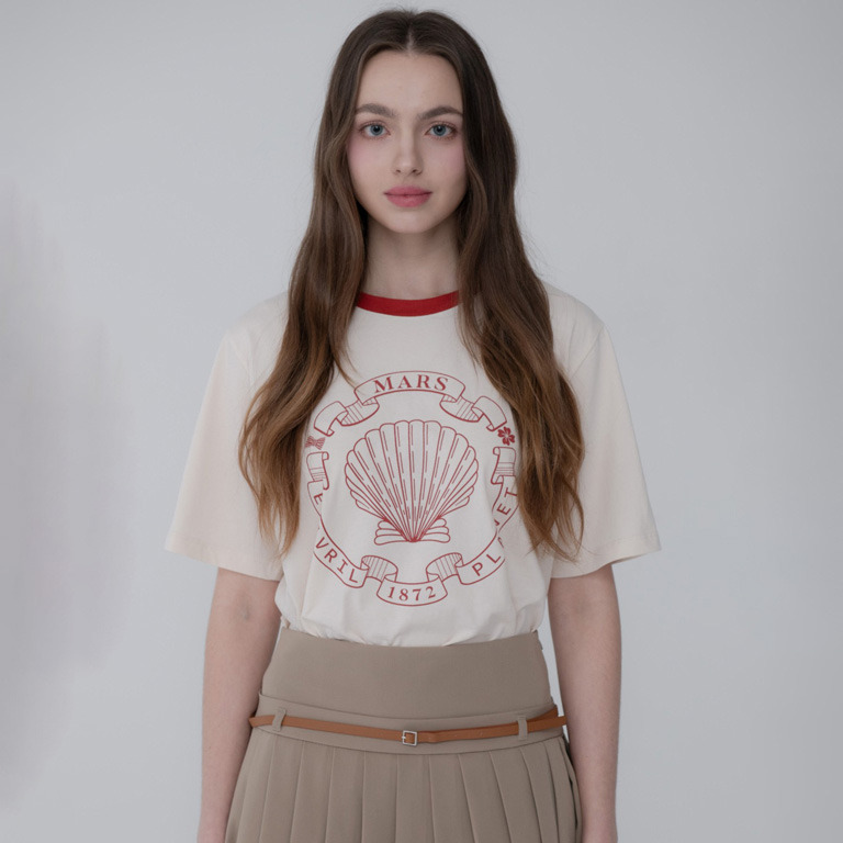 SEASHELL TAPE TSHIRT-BUTTER BRICK - HAGO(하고)