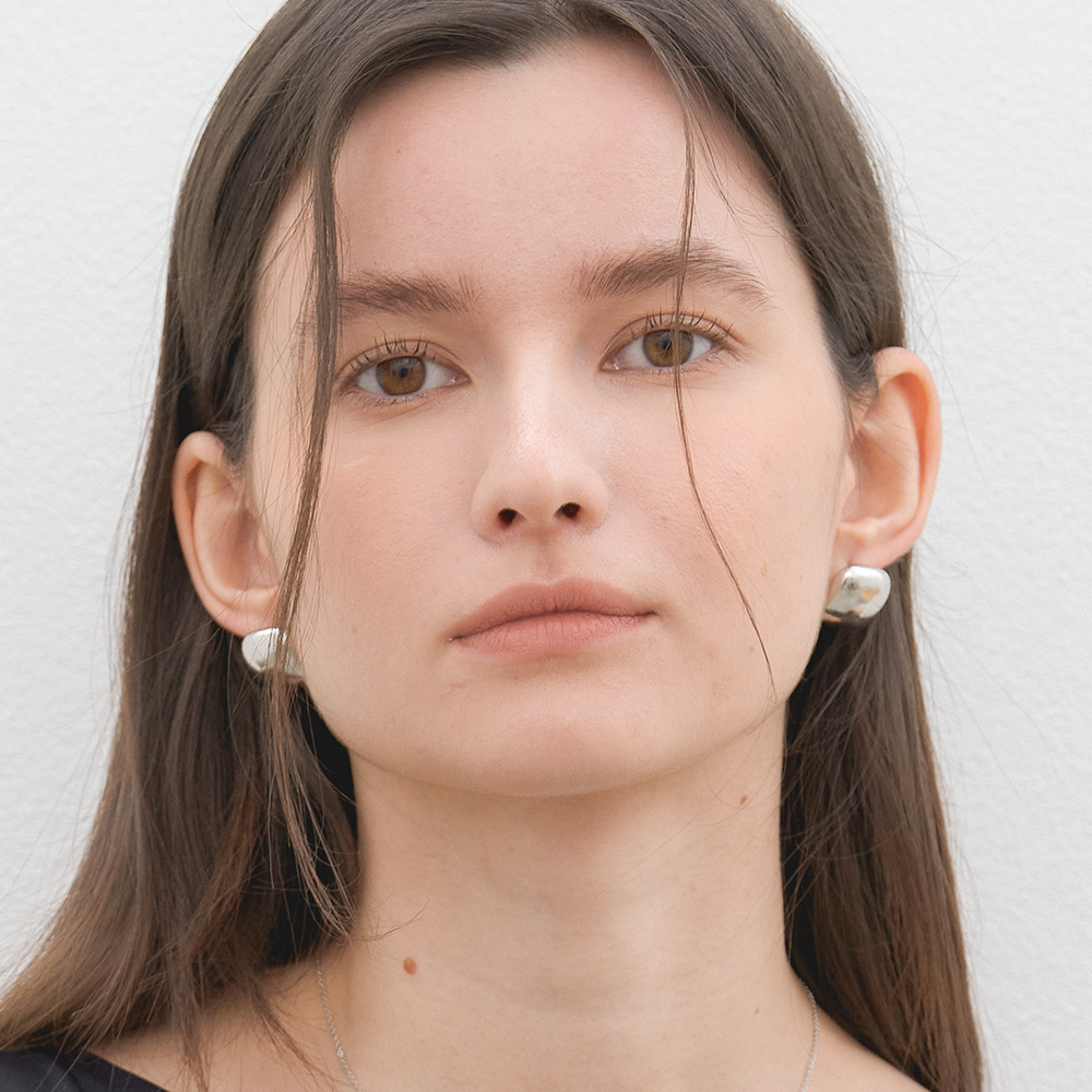 [22% 쿠폰]simple large square earrings (E030_silver) - HAGO(하고)