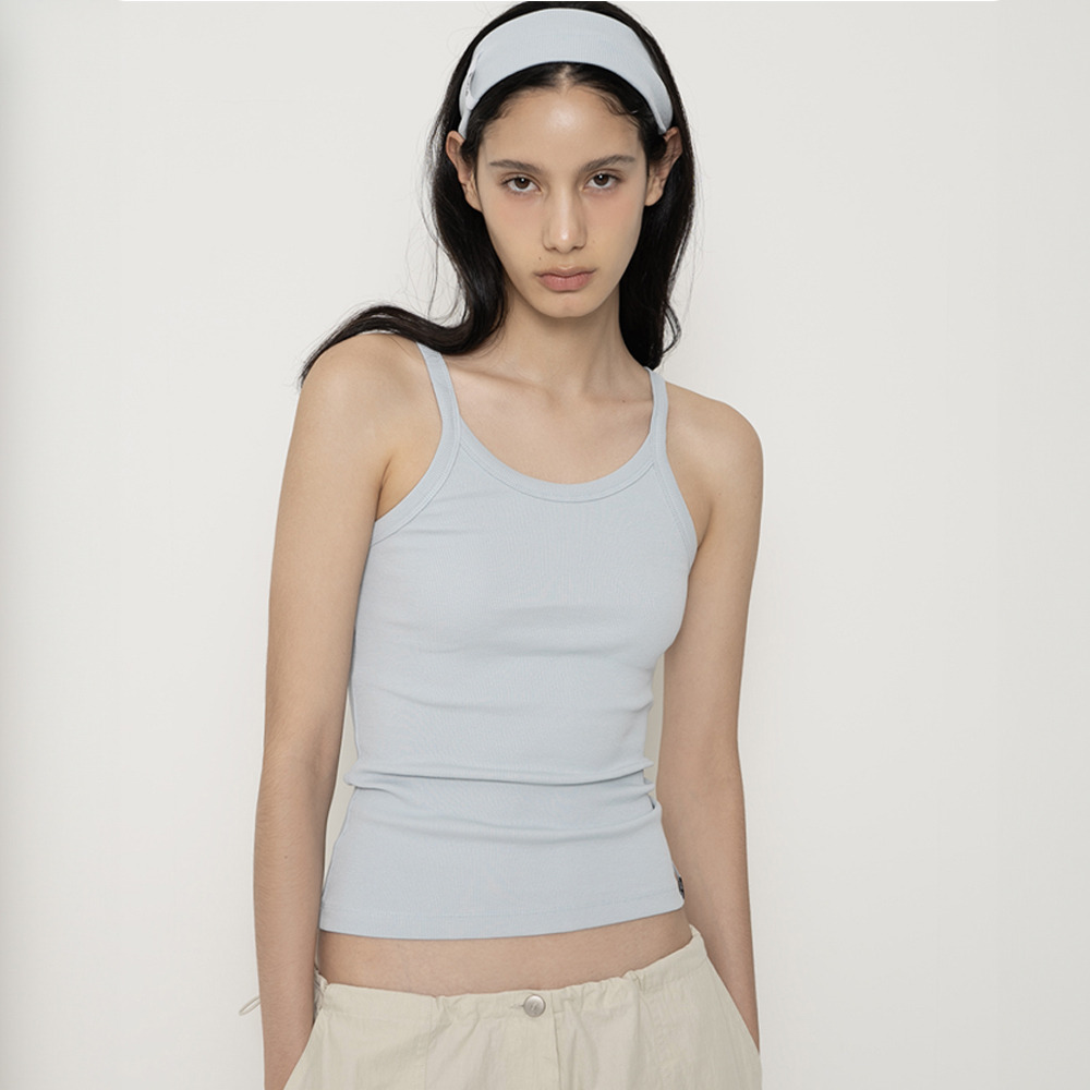 BASIC HALTER SLEEVELESS TOP, SKY BLUE - 하고(HAGO)