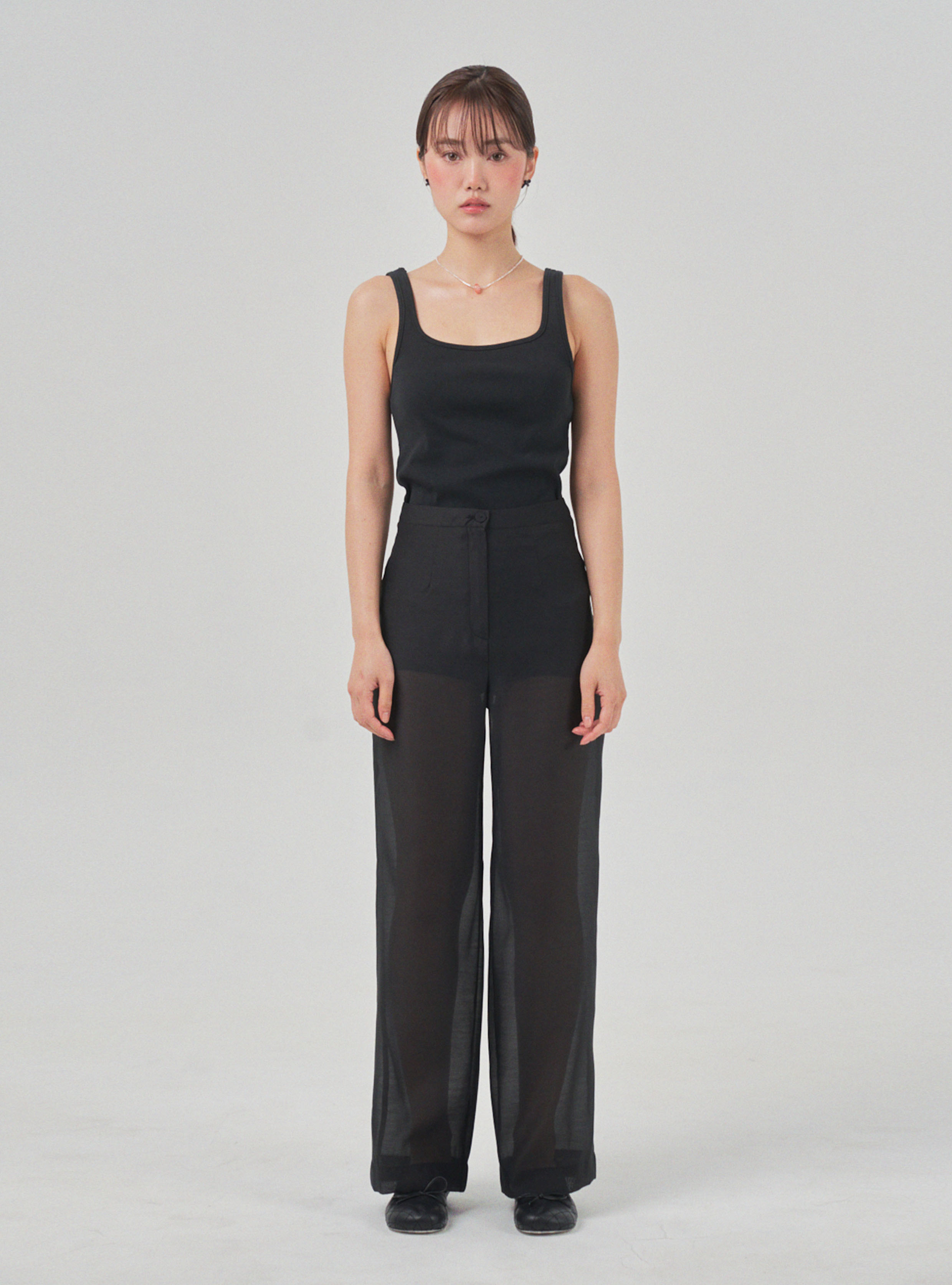 clear pants (black) - 하고