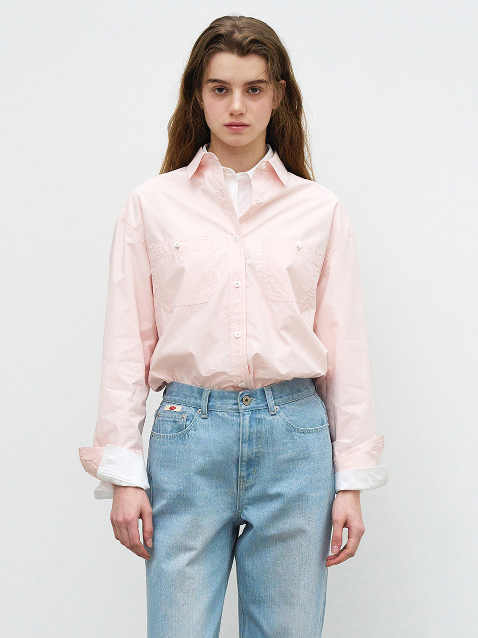 OVERSIZED POCKET SHIRTS - PINK - 하고(HAGO)
