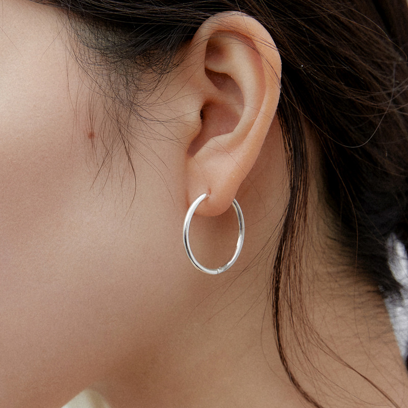 Basic ring earring_25mm - 하고(HAGO)