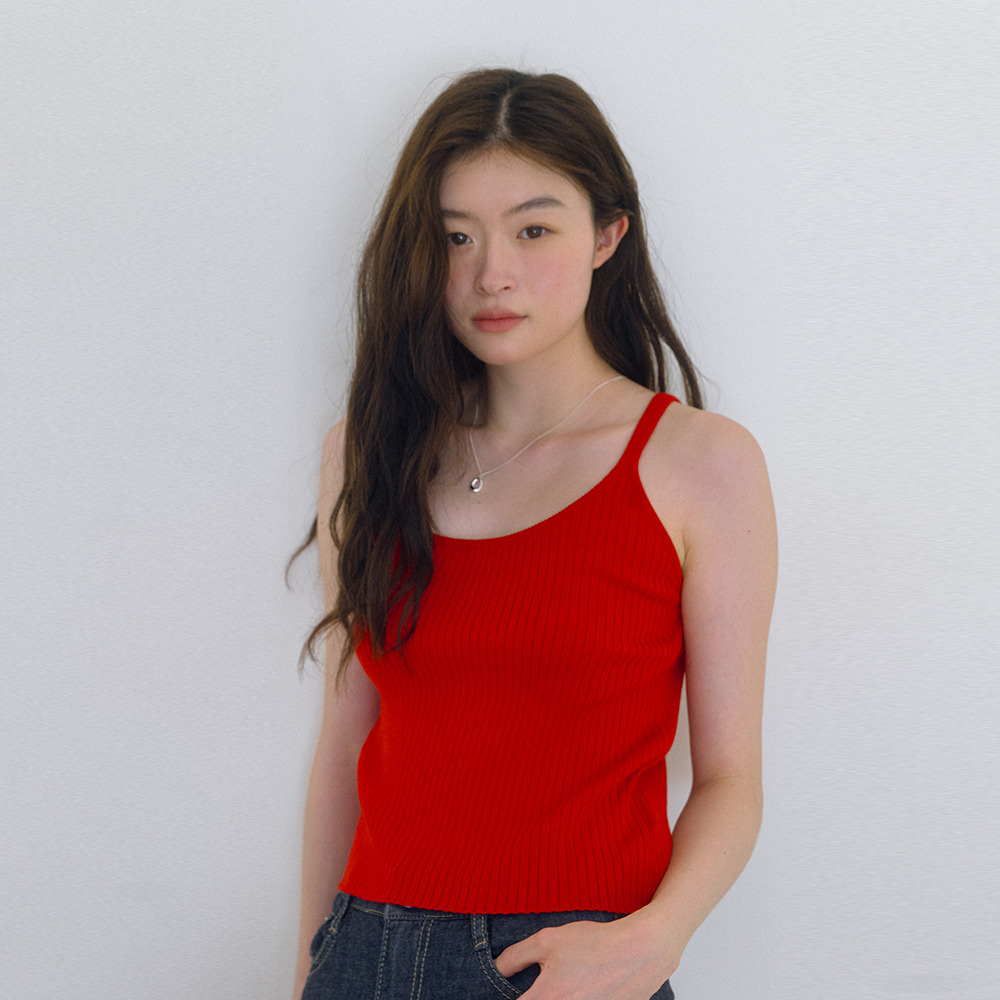 Slim Knit Sleeveless - Red - HAGO(하고)