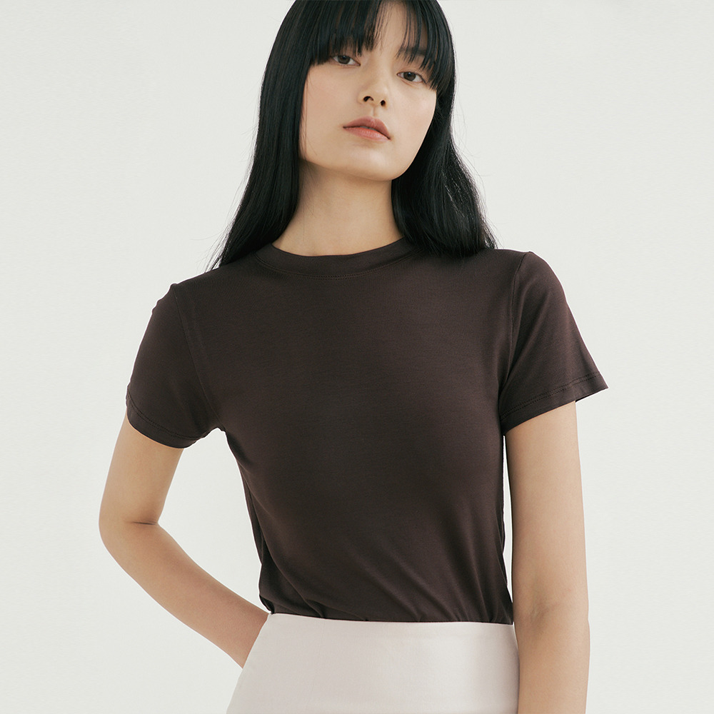 BLO BASIC T-SHIRTS CHOCO BROWN - HAGO(하고)