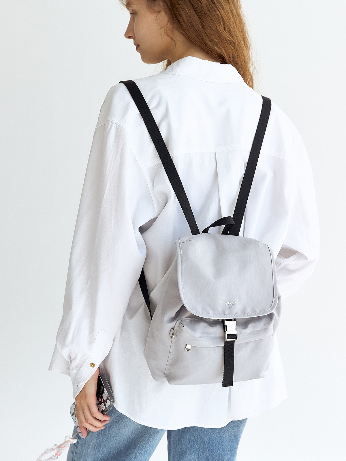 Mini Flap Backpack (LightGray) - HAGO(하고)