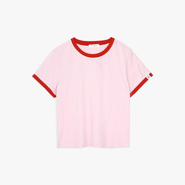VINTAGE COLORED RINGER TEE_PINK - 하고
