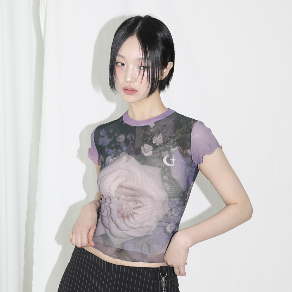 Purple Rose Mesh Top - HAGO(하고)