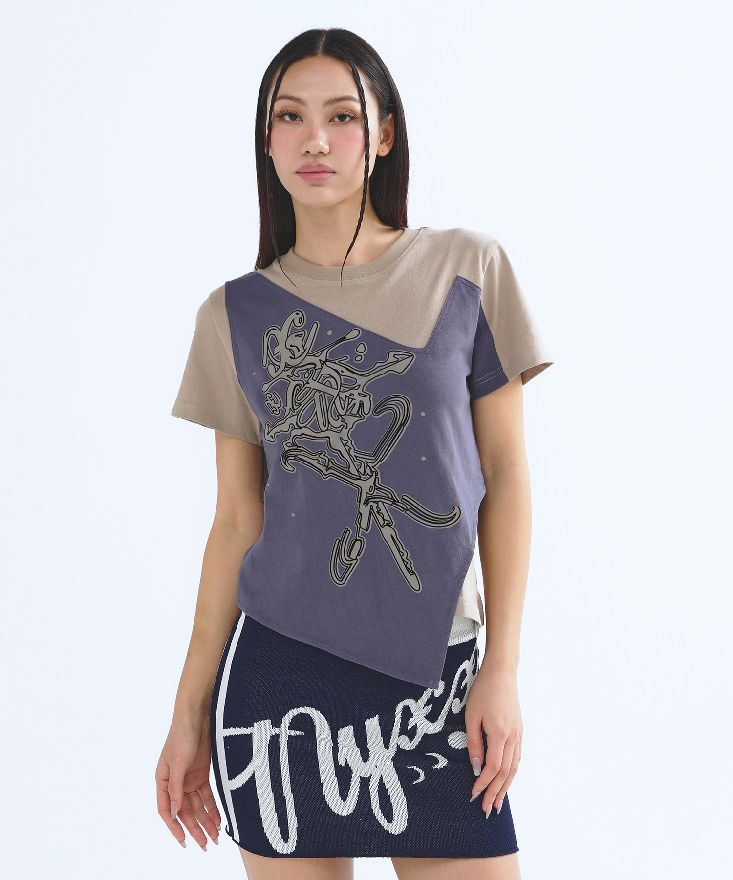 TORN PATCH SWORD TEE CHARCOAL - HAGO(하고)