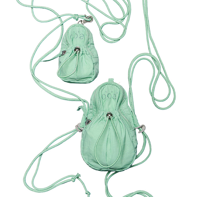 DOUBLE POCKET STRING CROSS BAG MINT GREEN - HAGO(하고)