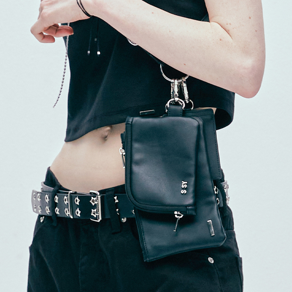 3 pouch utility strap bag black - HAGO(하고)