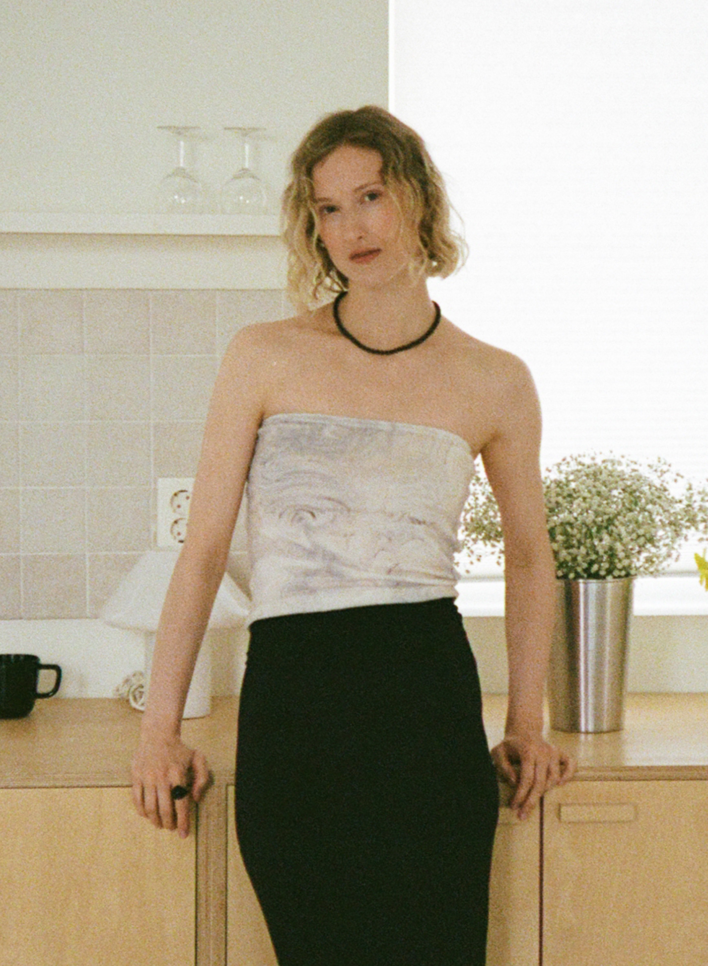 [SALE 60% OFF]MARBLE TERRY TUBE TOP - CREAM - HAGO(하고)