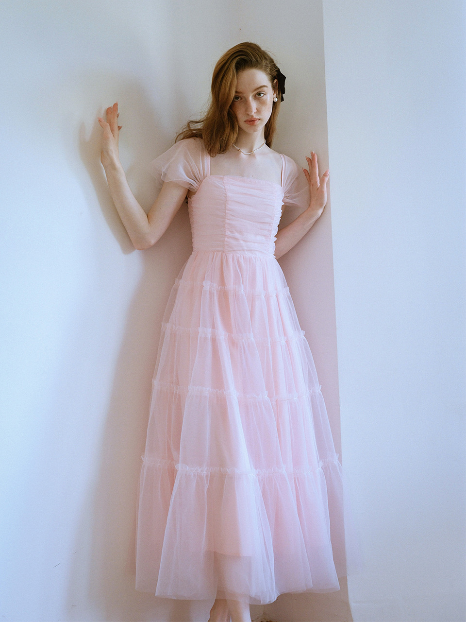 Cest_Pink fairy layered mesh dress - HAGO(하고)