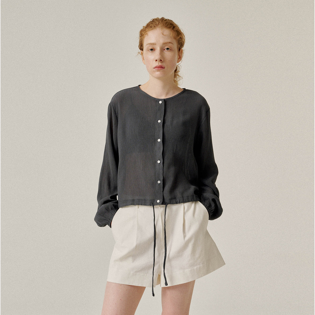 String Cardigan (Dark grey) - HAGO(하고)