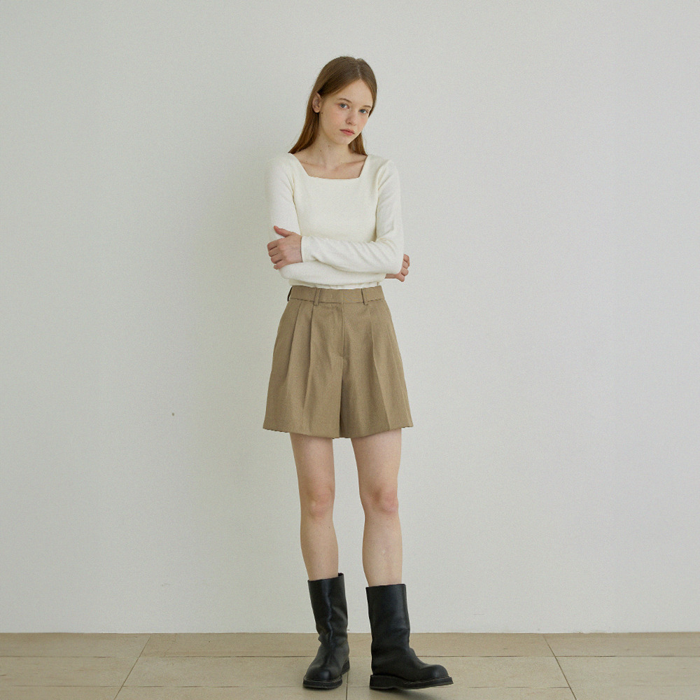 Rui half pants (Beige) - 하고(HAGO)