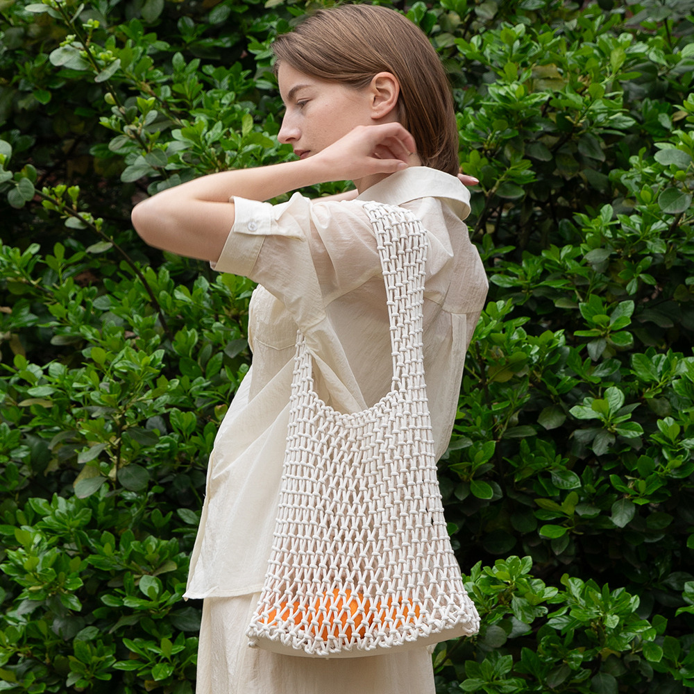 [리퍼브 교환&반품 불가] Net shoulder bag - White - 하고