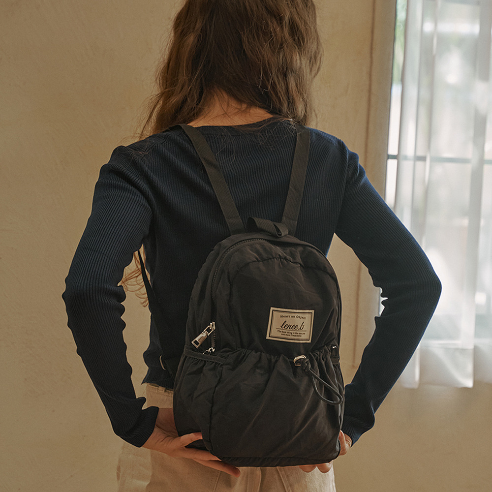 미니 스트링 백팩 블랙 Mini string backpack Black - 하고(HAGO)