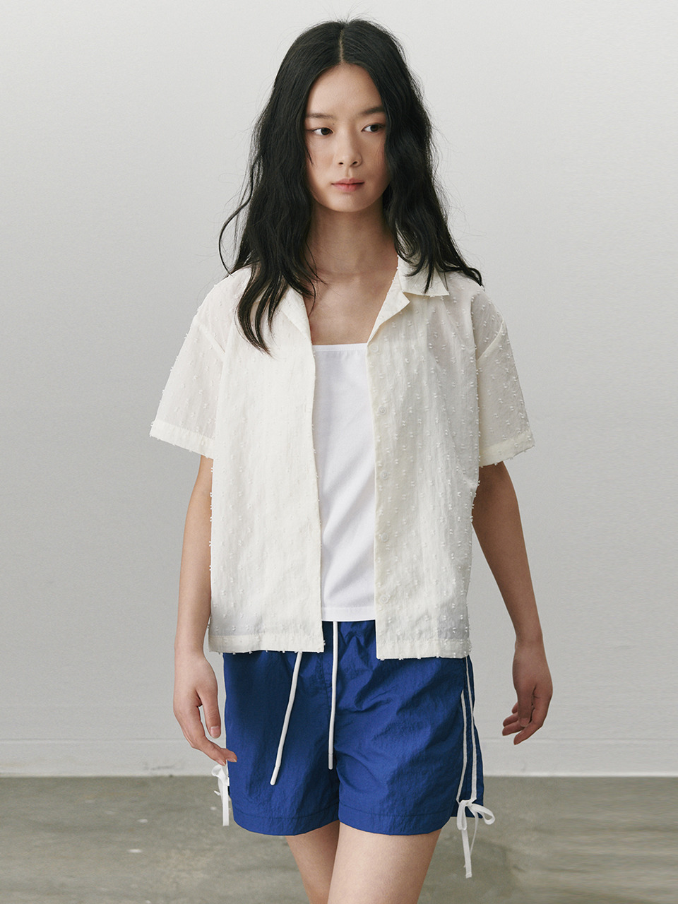Dot opencollar shirts - Ivory - HAGO(하고)