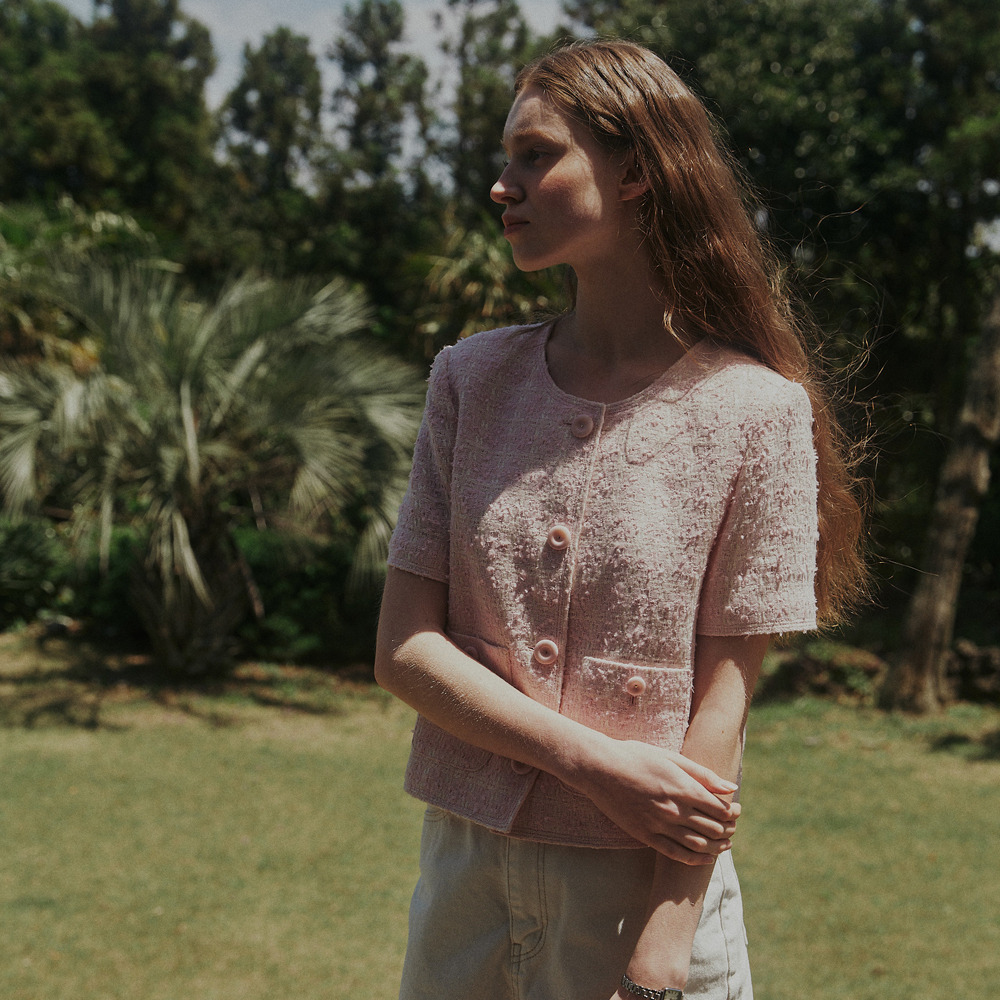 Round Tweed Half Jacket_2color - HAGO(하고)