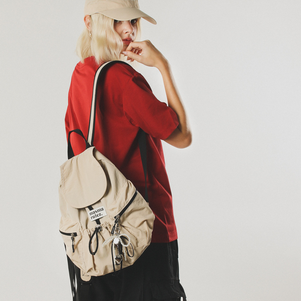 mini ver. flap backpack _ Beige - HAGO(하고)