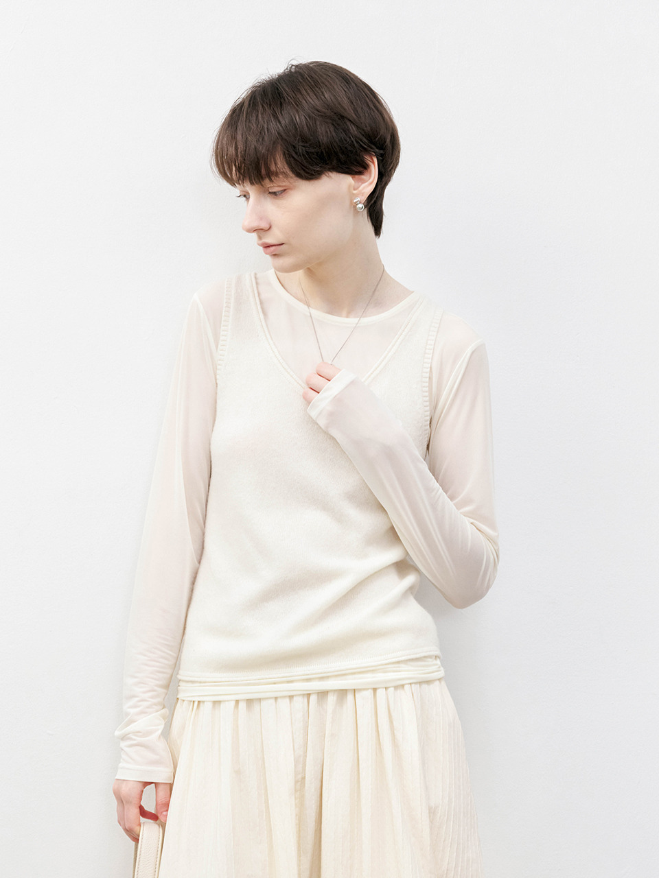 TG_Basic round long sleeve top_IVORY - 하고